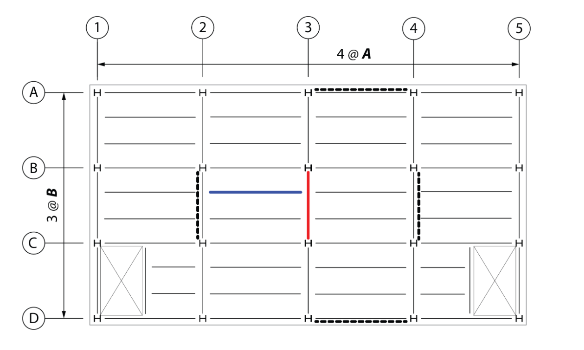 Solved The framing plan below is used to build a four-storey | Chegg.com