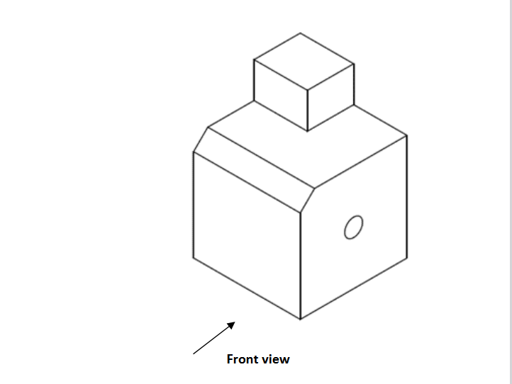 Solved Draw a three panel projection of the part shown | Chegg.com