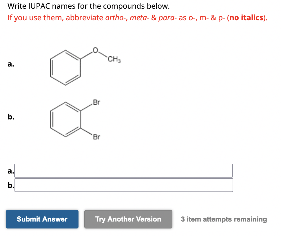 Solved Write IUPAC names for the compounds below. If you use | Chegg.com