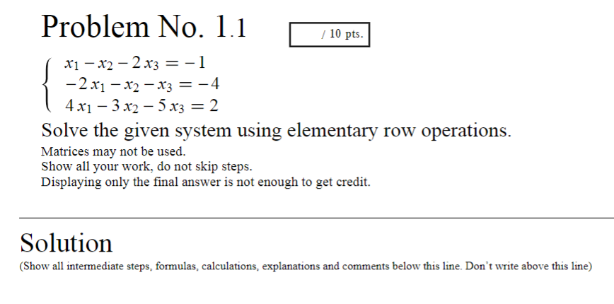 Solved Problem No. 1.1 | Chegg.com