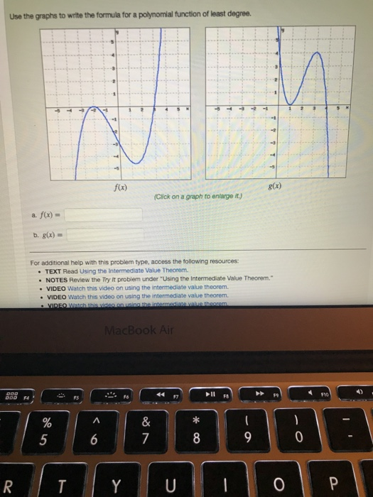 Solved Use the graphs to write the formula for a polynomial | Chegg.com