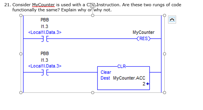 Consider MyCounter is used with a CTU Instruction. | Chegg.com