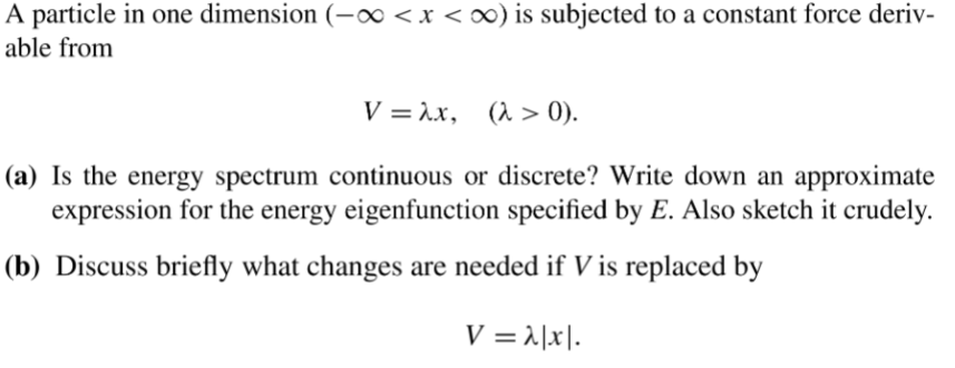 Solved A particle in one dimension (−∞ | Chegg.com
