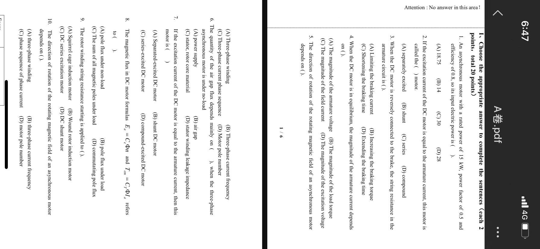 Solved Attention : No answer in this area! 46 ال.. 6:47 | Chegg.com