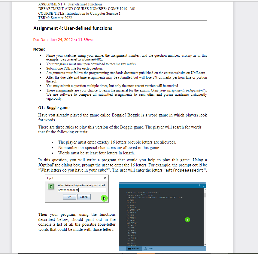 Solved i have a problem on this to create a boggle game with | Chegg.com