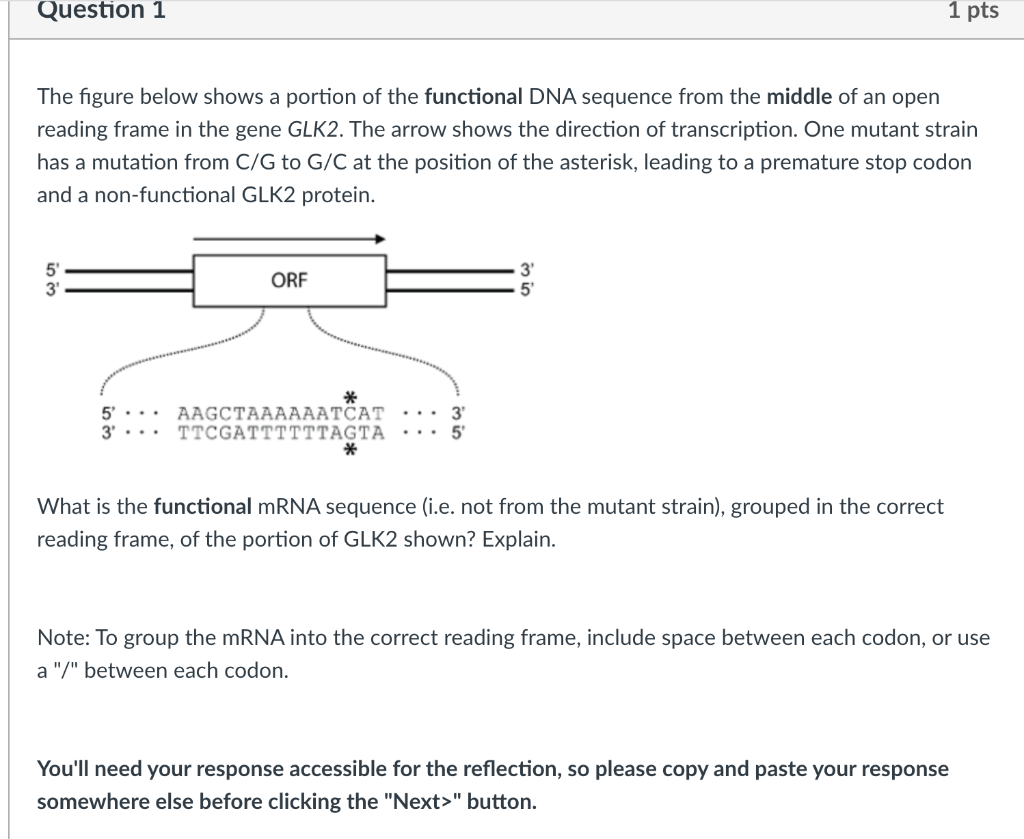 Solved Question 1 1 pts The figure below shows a portion of | Chegg.com