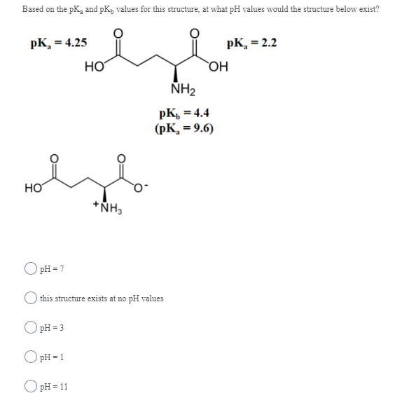 Solved Based on the pK, and pK, values for this structure, | Chegg.com