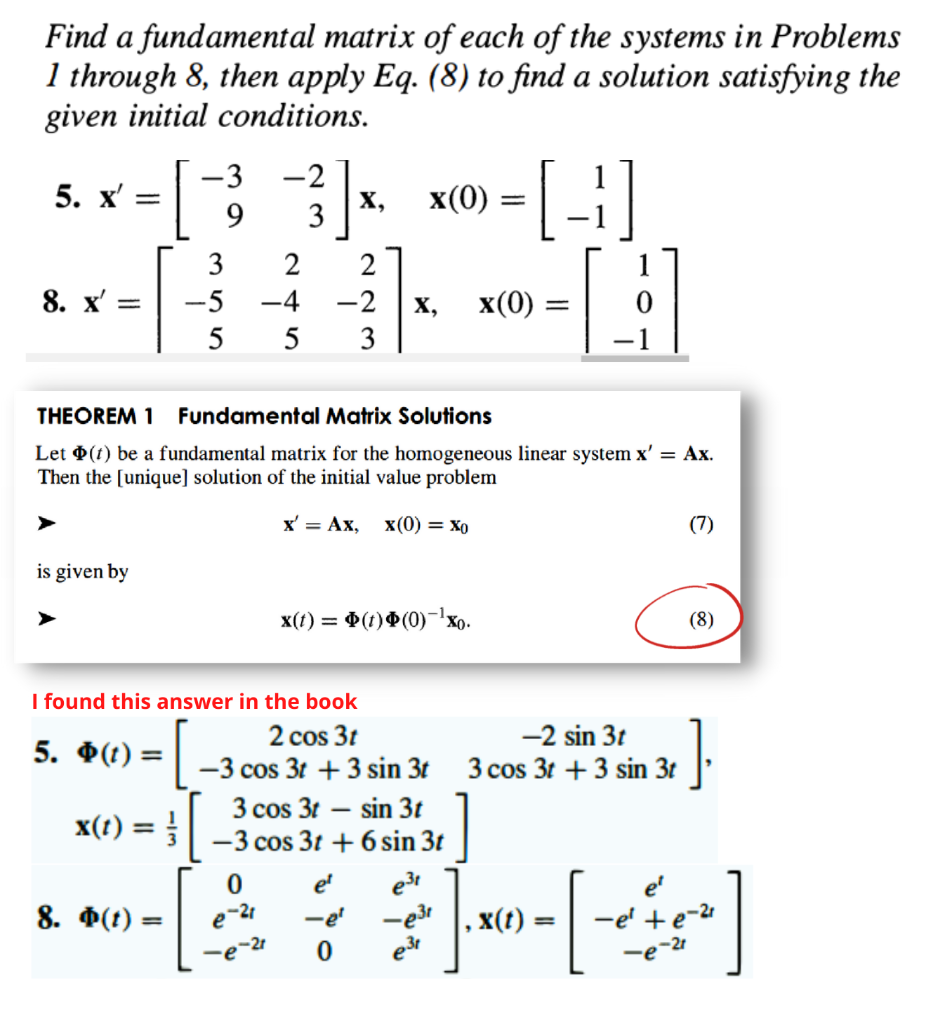 Solved Find a fundamental matrix of each of the systems in | Chegg.com