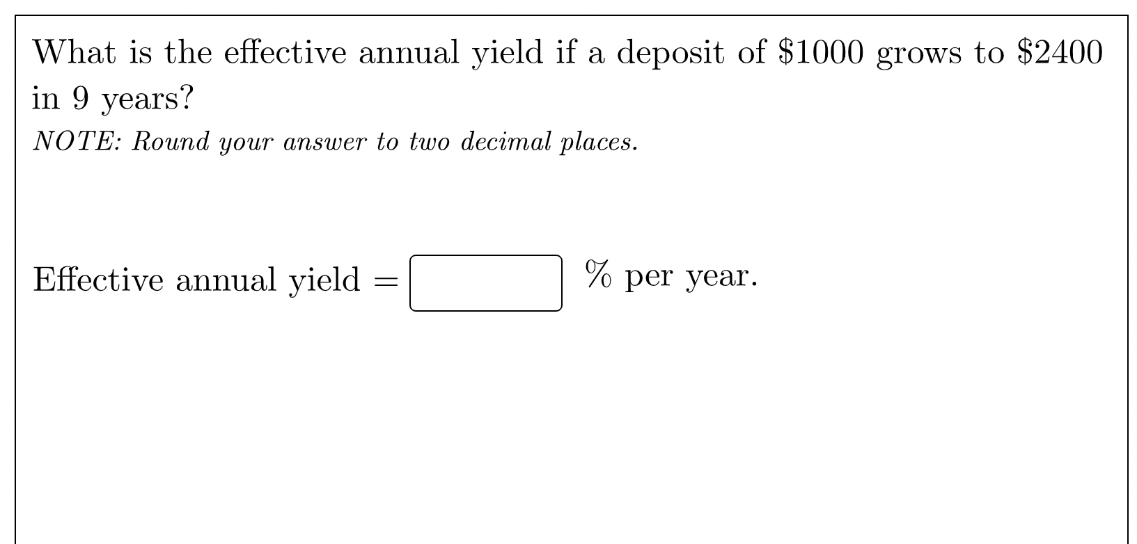 Solved What is the effective annual yield if a deposit of | Chegg.com