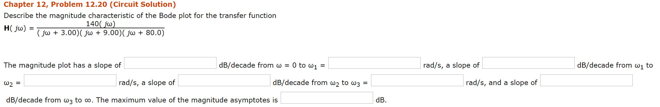 Solved Chapter 12, Problem 12.20 (Circuit Solution) Describe | Chegg.com