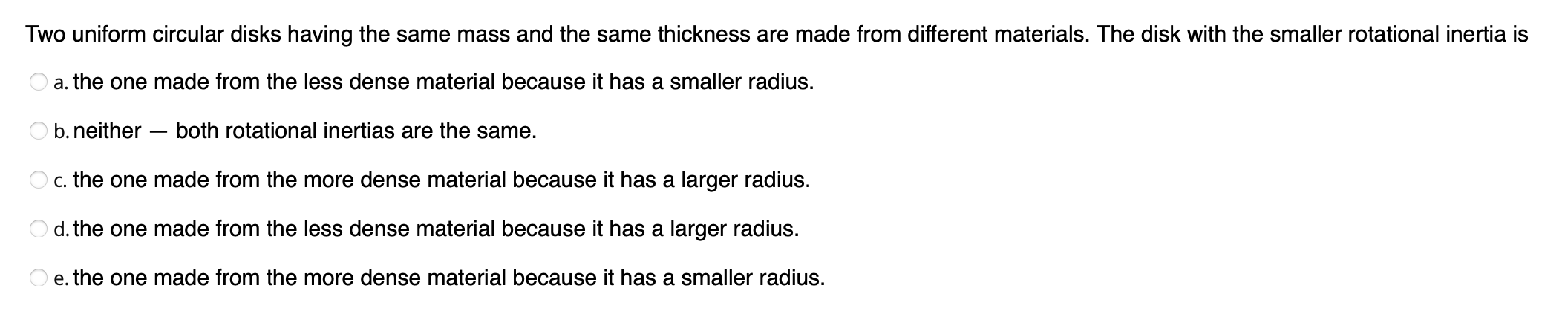 Solved Two uniform circular disks having the same mass and | Chegg.com