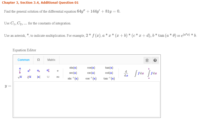 Solved Chapter 3, Section 3.4, Additional Question 01 Find | Chegg.com