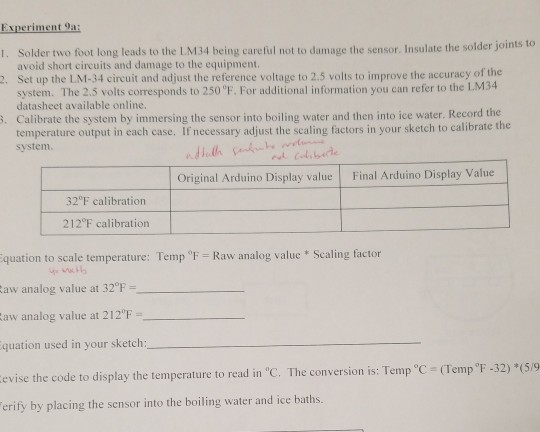 Solved need help with this lab. how would I convert the temp | Chegg.com