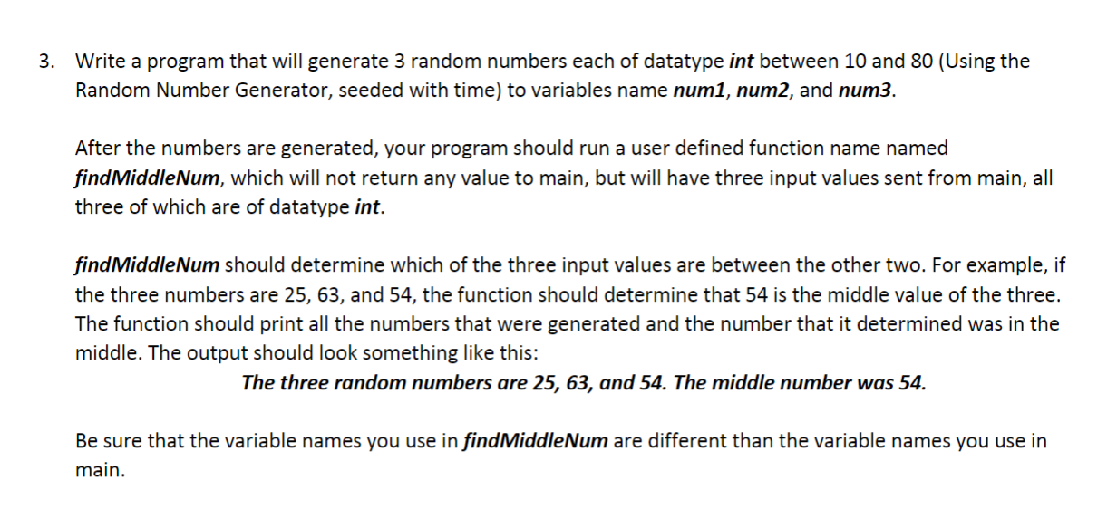 Solved Using C# languageWrite a program that will generate 3 | Chegg.com