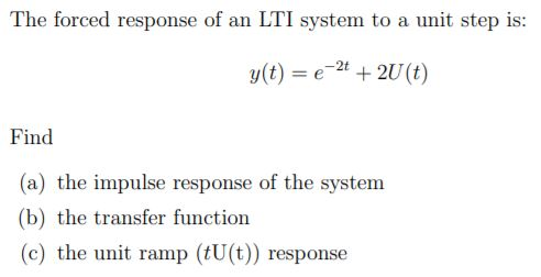 The forced response of an LTI system to a unit step | Chegg.com