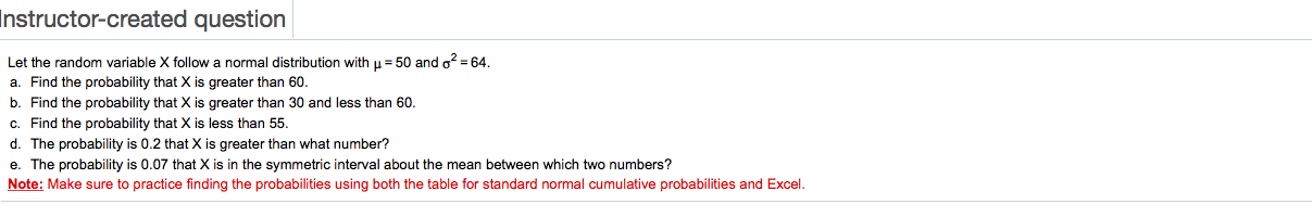 Solved Instructor-created question Let the random variable X | Chegg.com