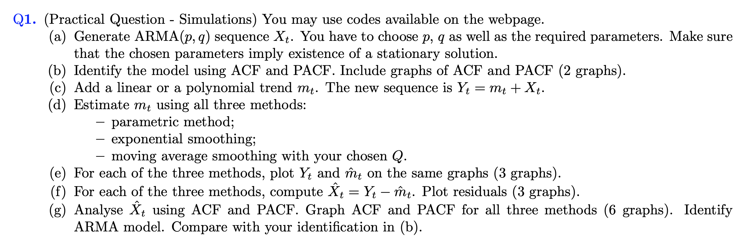Q1. (Practical Question - Simulations) You may use | Chegg.com