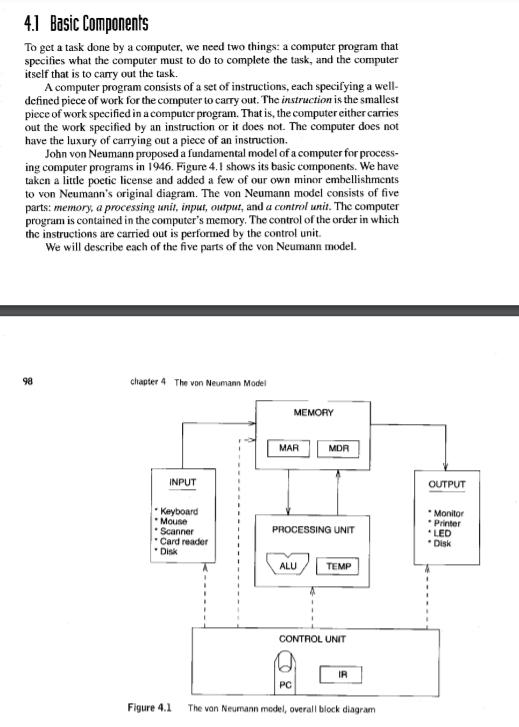 Solved a) Give the definition of the Von Neumann Model. | Chegg.com
