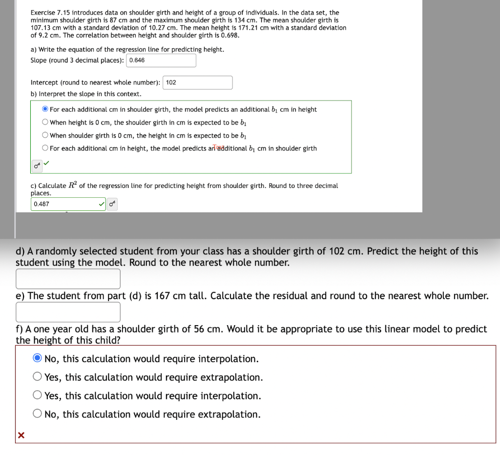 Solved Exercise 7.15 introduces data on shoulder girth and | Chegg.com