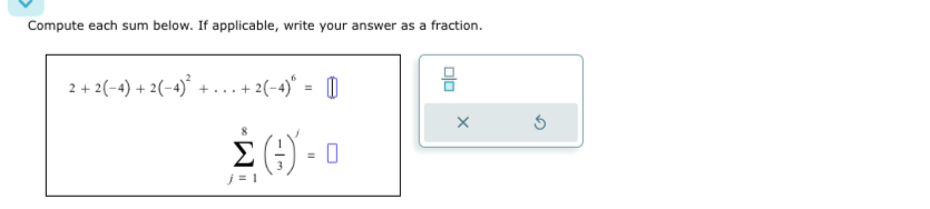 Solved Compute each sum below. If applicable, write your | Chegg.com