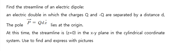 Solved Find the streamline of an electric dipole: an | Chegg.com