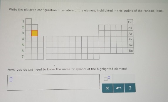Solved Write The Electron Configuration Of An Atom Of The