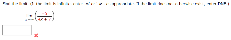 Solved Find the limit. (If the limit is infinite, enter ' ∞ | Chegg.com