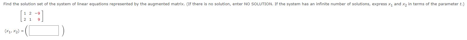 Solved Find the solution set of the system of linear | Chegg.com