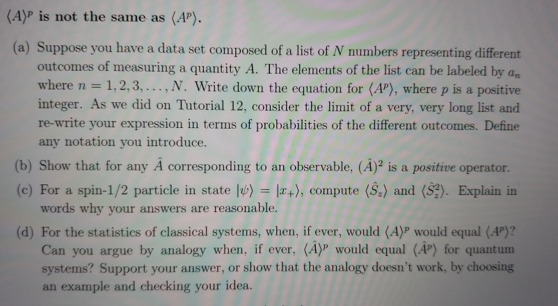 Solved (A)P is not the same as (A") (a) Suppose you have a | Chegg.com
