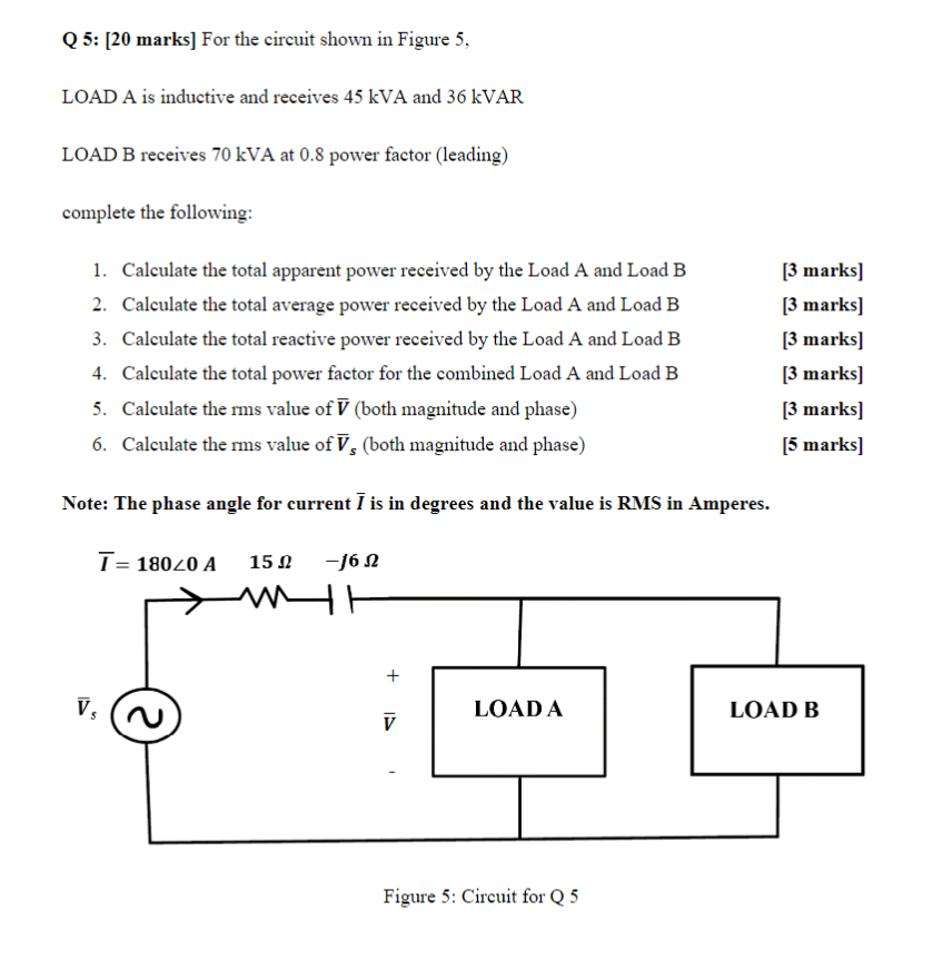 Solved Q 5: [20 marks] For the circuit shown in Figure 5, | Chegg.com