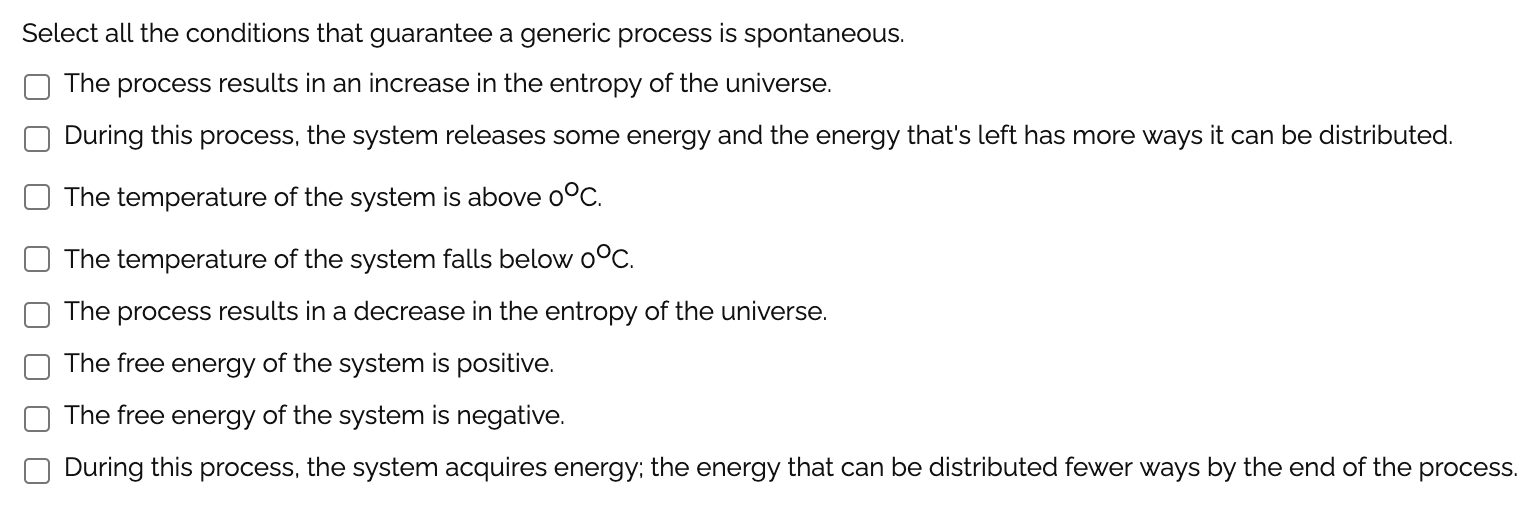 Solved Select all the conditions that guarantee a generic | Chegg.com
