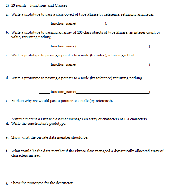 Solved 1) 25 points - Pointers and Pointer Arithmetic a. | Chegg.com