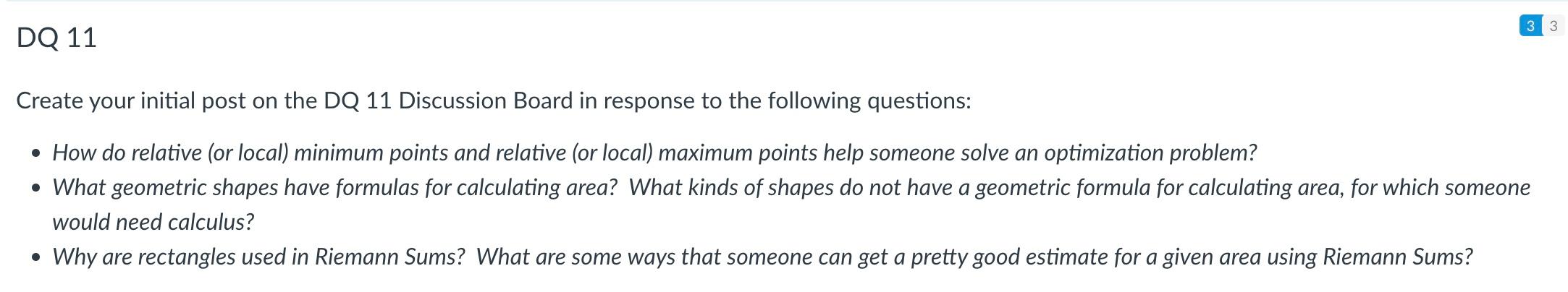 Solved Create your initial post on the DQ 11 Discussion | Chegg.com