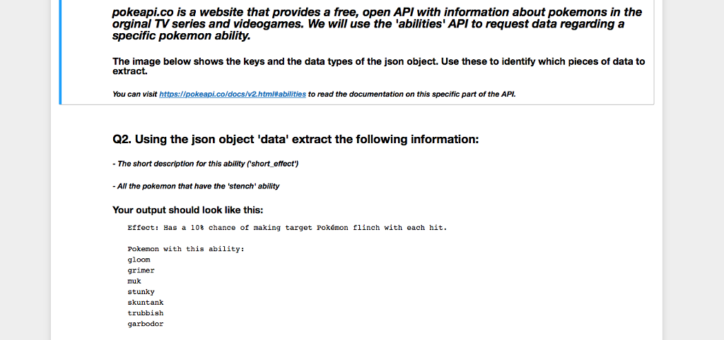 Solved pokeapi.co is a website that provides a free, open | Chegg.com