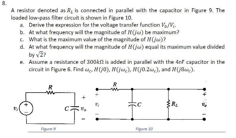 A resistor denoted as RL is connected in parallel | Chegg.com