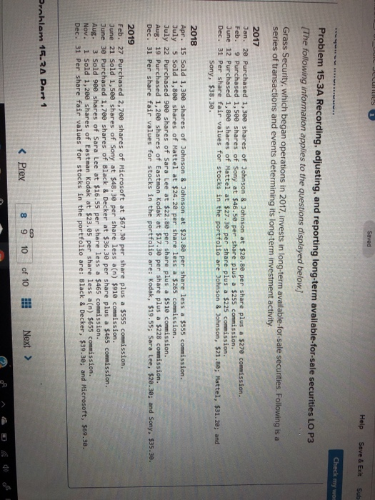 Solved Help Save & Exit Sub Problem 15-3A Recording, | Chegg.com
