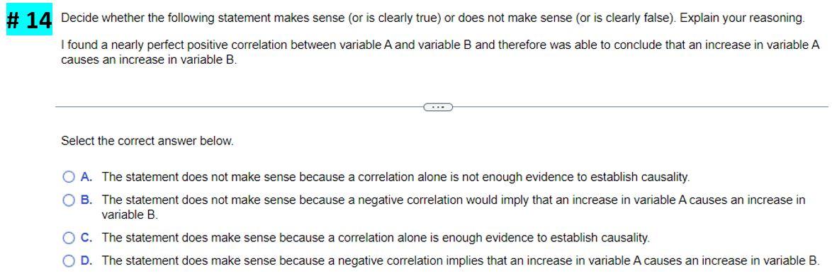 Solved Decide whether the following statement makes sense | Chegg.com