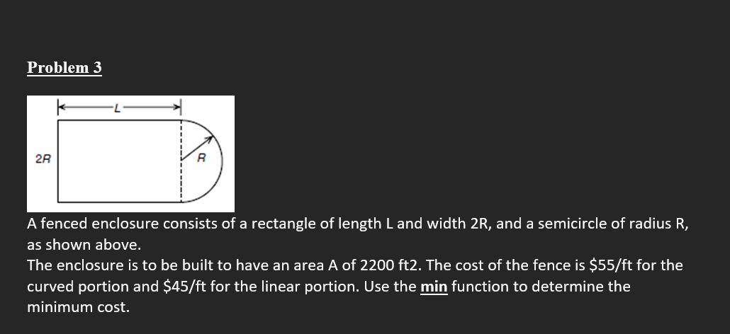 Solved Problem 3 2R R A fenced enclosure consists of a | Chegg.com