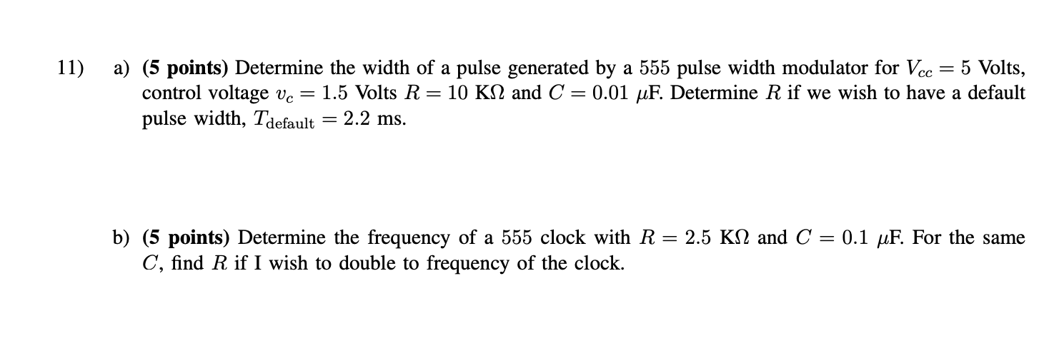 Solved a) (5 points) Determine the width of a pulse | Chegg.com