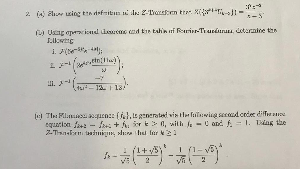 Solved 37z-2 (a) Show using the definition of the | Chegg.com