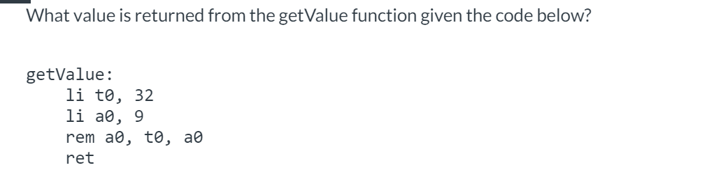 Solved What value is returned from the get V ﻿alue function | Chegg.com