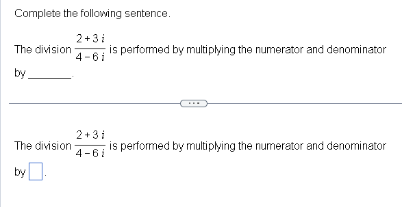 Solved Complete the following sentence. The division | Chegg.com