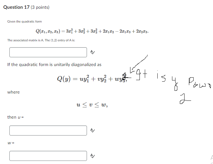 Solved Given the quadratic form | Chegg.com