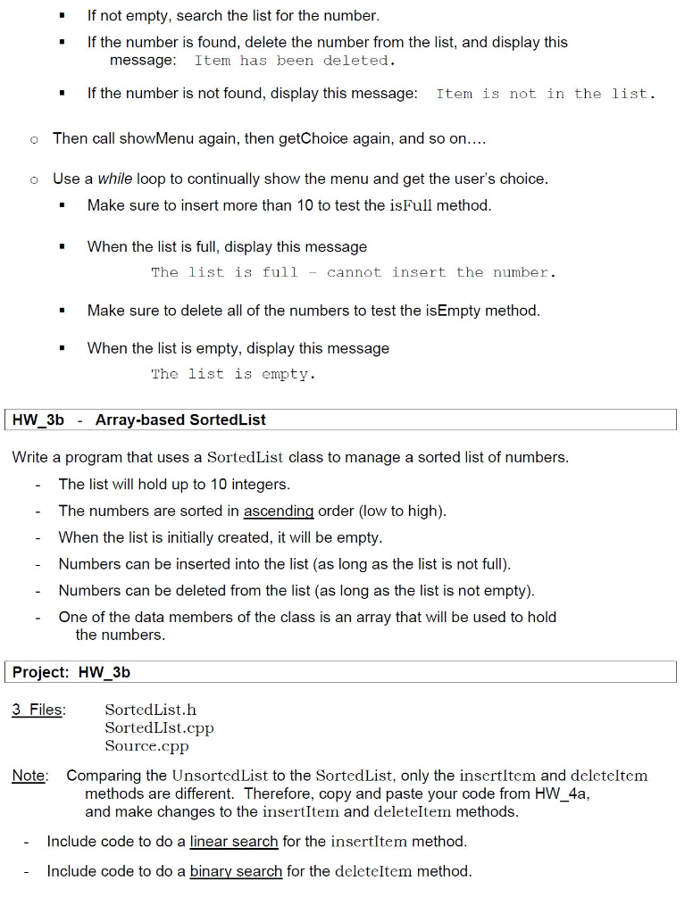 Solved HW_3abc (3 Parts) HW_3a - Create an array-based | Chegg.com