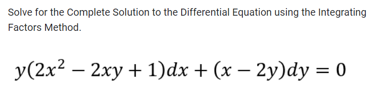 Solved Solve for the Complete Solution to the Differential | Chegg.com