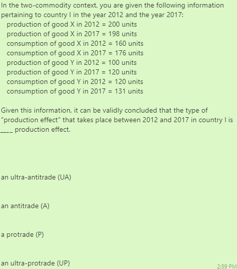 Solved In the two-commodity context, you are given the | Chegg.com