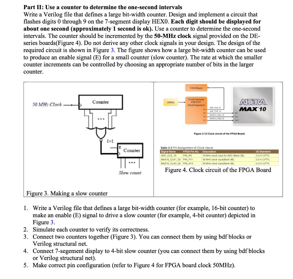 Part II: Use a counter to determine the one-second | Chegg.com