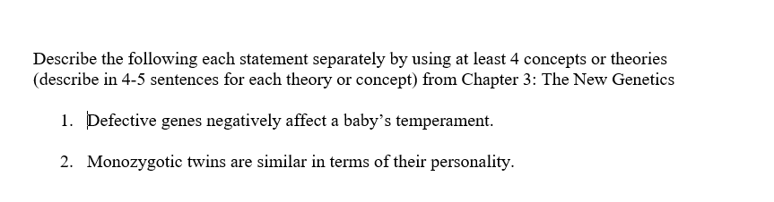 Describe the following each statement separately by | Chegg.com