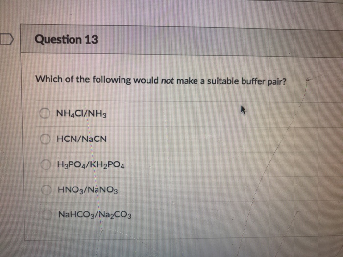 Solved Which of the following would not make a suitable | Chegg.com