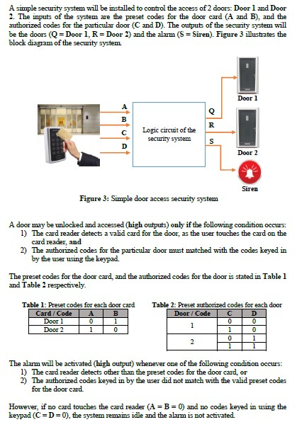 Solved A simple security system will be installed to control | Chegg.com